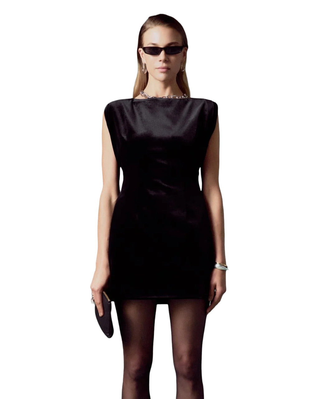 Velvet Shoulder Pad Mini Dress- Black – Monkee's of Ridgeland