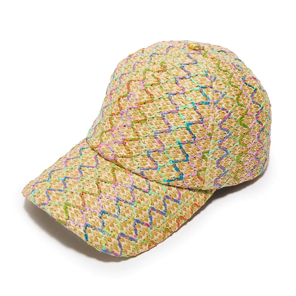 Raffia Baseball Cap- Mermaid Rainbow – Monkee's of Ridgeland